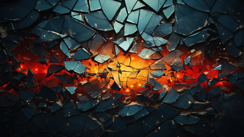 Broken and Exploded Glass Surface Fly in Shatter Stock Vector ...