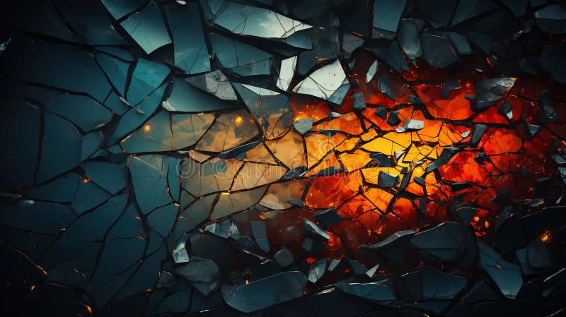 Broken and Exploded Glass Surface Fly in Shatter Stock Vector ...