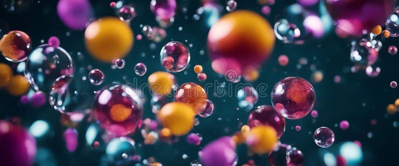 Multi-colored Bubbles in Water. Abstract for Background. AI Generation ...