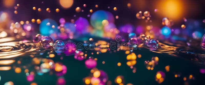 Multi-colored Bubbles in Water. Abstract for Background. AI Generation ...