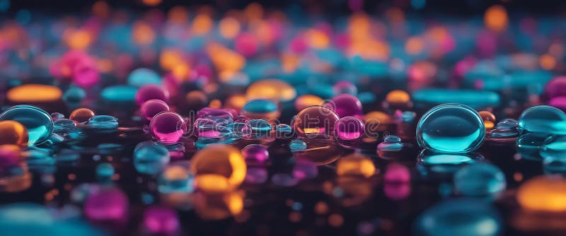 Multi-colored Bubbles in Water. Abstract for Background. AI Generation ...