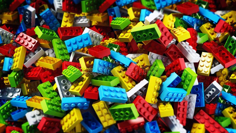 Multi Colored Building Blocks Background. 3D Illustration Stock ...