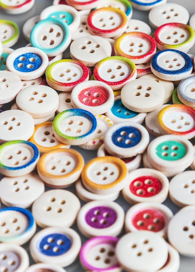 Multi Colored Buttons Wooden Background Stock Image - Image of ...