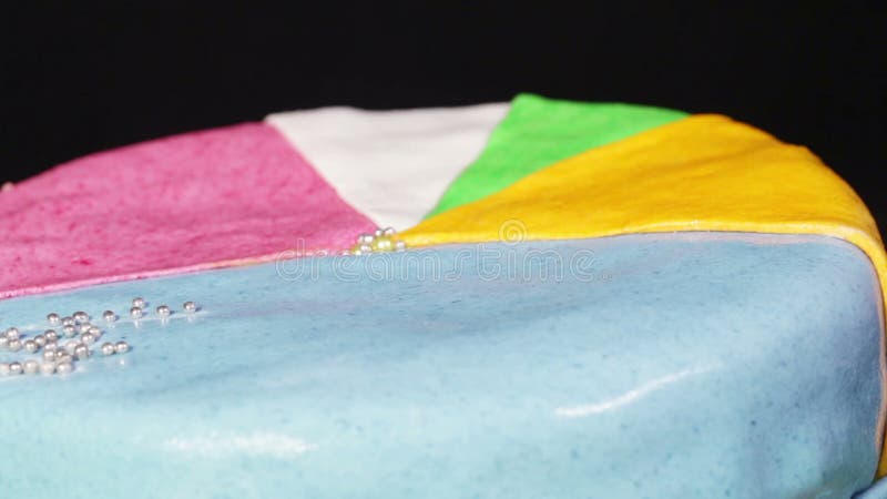 Multi-colored cake stock footage. Video of orange, cake - 49886542