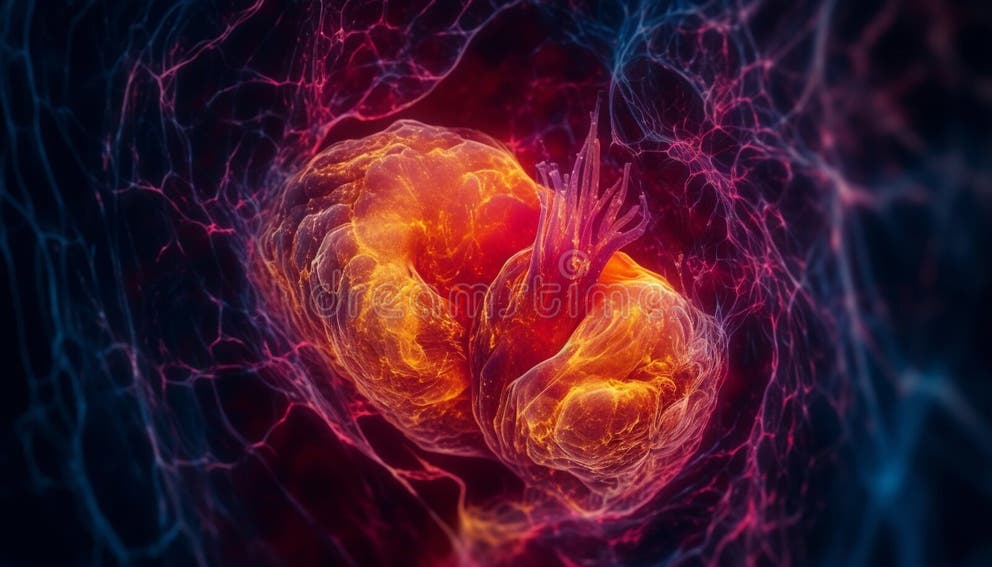 Multi Colored Cancer Cell Pattern in High Scale Magnification Generated ...