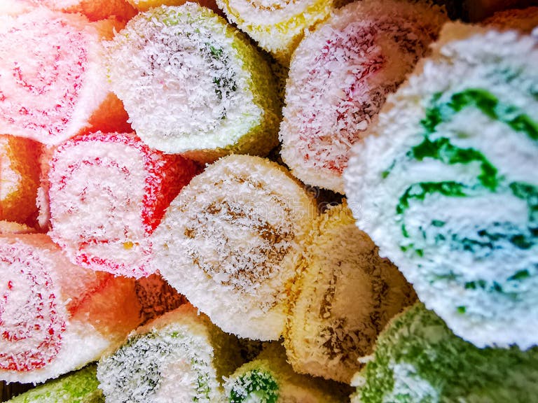 Multi-colored Candies in Rolls with Sugar Coating in Various Colors ...