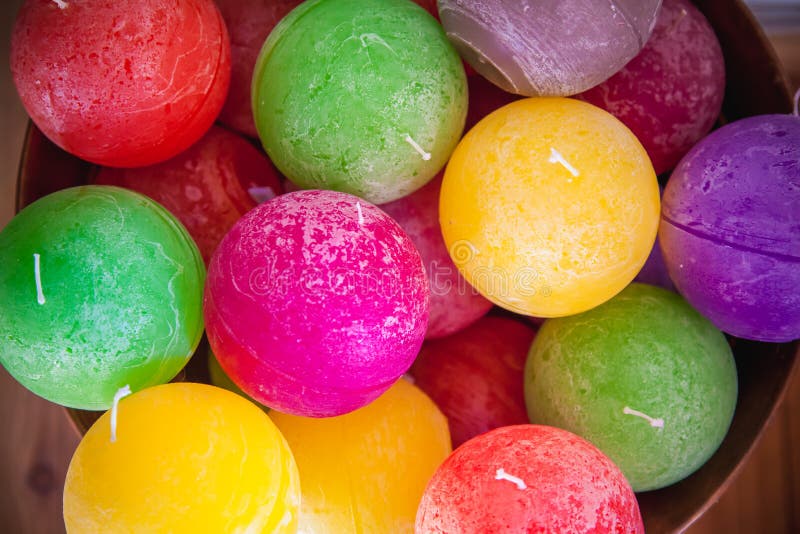 Multi-colored Candles on the Shelf in the Store Stock Image - Image of ...