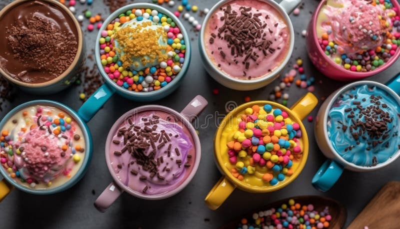 Multi Colored Candy Bowl, a Sweet Indulgence Generated by AI Stock ...