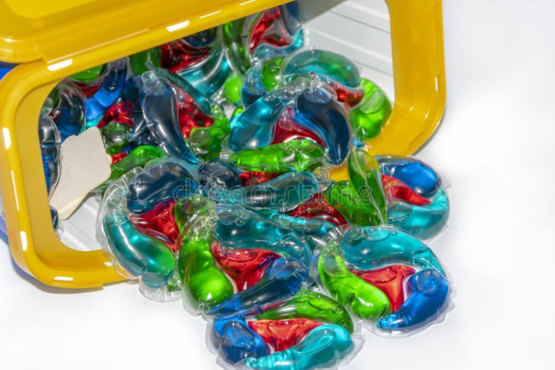 Multi-colored Capsules for Washing Clothes Rashing from a Plastic ...