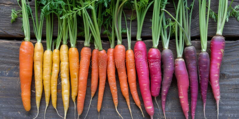 Multi-colored Carrots with Top. Gen Modified Vegetables Created with ...