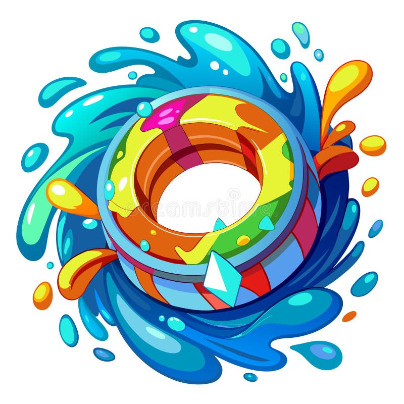 Multi-colored Cartoon Drops of Splashes Fly To the Sides, Forming a ...