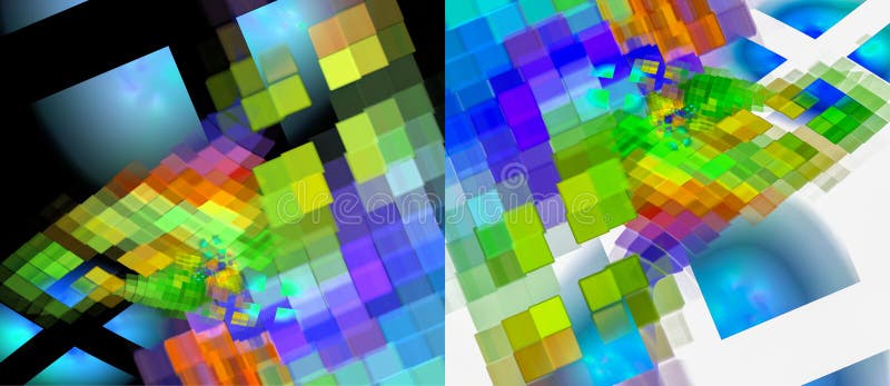 Multi-colored Cells are Arranged in Groups and Move from One Background ...