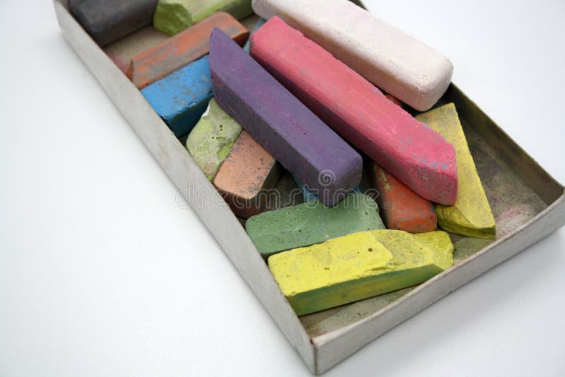Multi-colored Chalk in a Box Stock Image - Image of creativity, paint ...