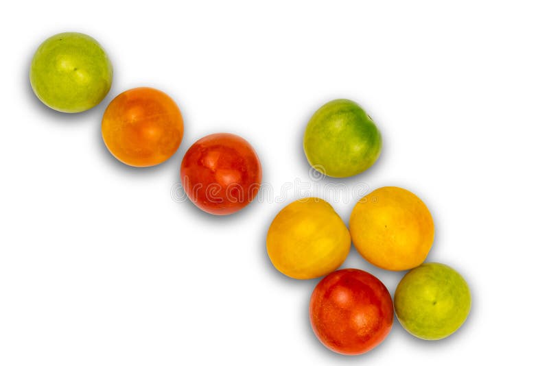 Multi Colored Cherry Tomatoes on White Background Stock Image - Image ...