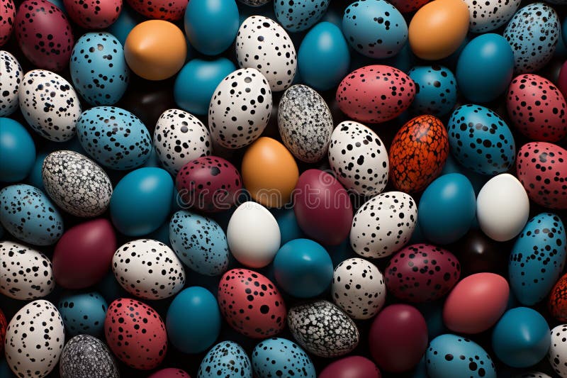 Multi-colored Chicken Eggs with Shiny Patterns are Laid Out on the ...