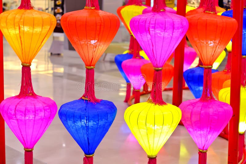 The Multi-colored Chinese Lanterns Stock Photo - Image of lanterns ...