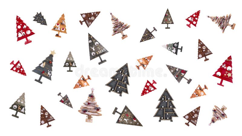 Multi-colored Christmas Trees from a Tree on a White Background Stock ...