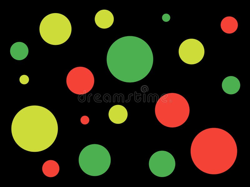Multi-colored Circles on a Black Background Stock Illustration ...