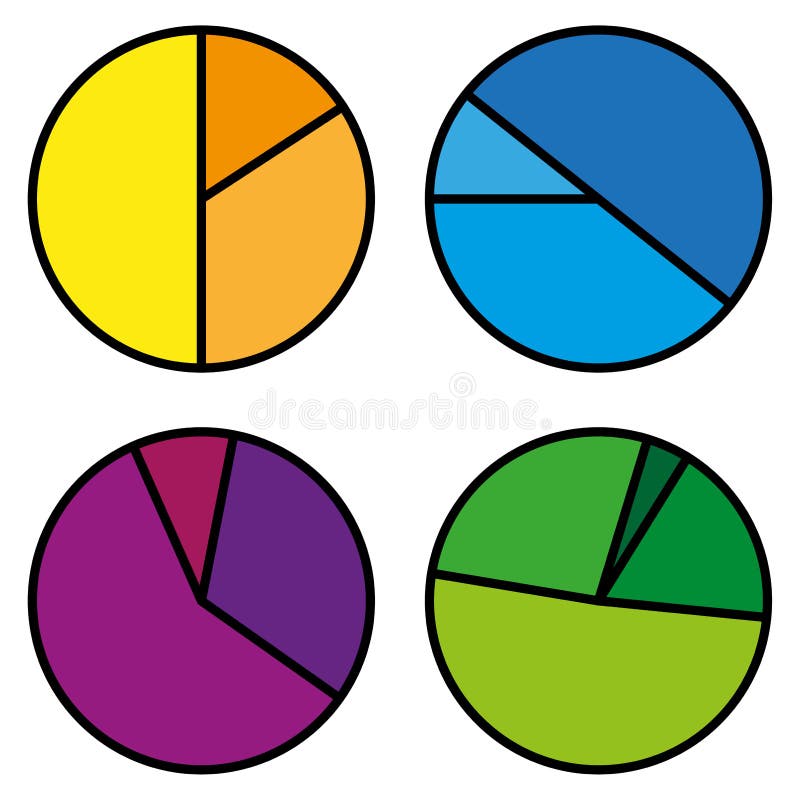Multi-colored Circles with Sectors. Rainbow Color. Vector Illustration ...