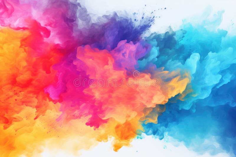 Multi Colored Cloud of Paint on White Background Stock Image - Image of ...