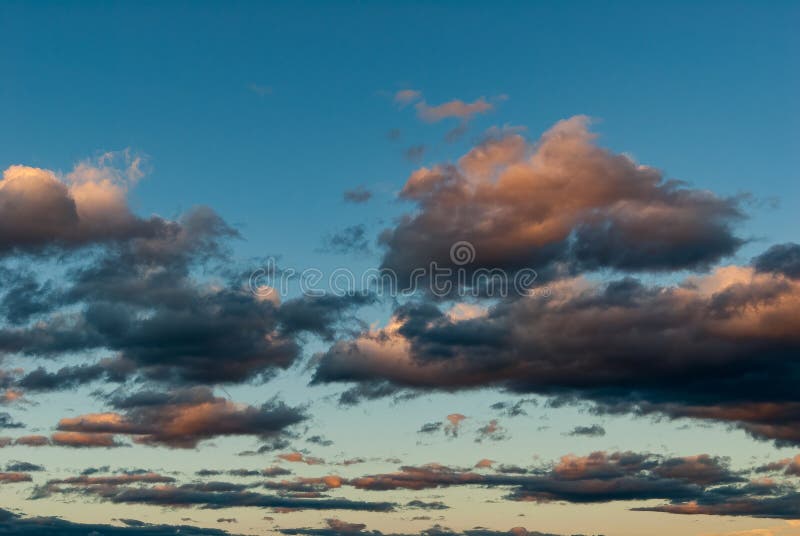 Multi-Colored Clouds in a Dramatic Sky at Sunset Stock Image - Image of ...