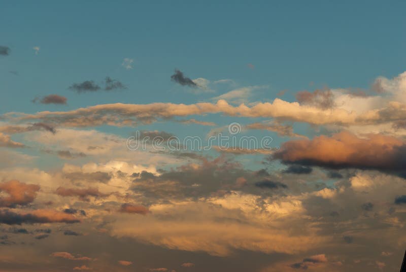 Multi-Colored Clouds in a Dramatic Sky at Sunset Stock Image - Image of ...