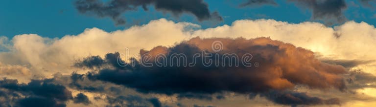 Multi-Colored Clouds in a Dramatic Sky at Sunset Stock Image - Image of ...
