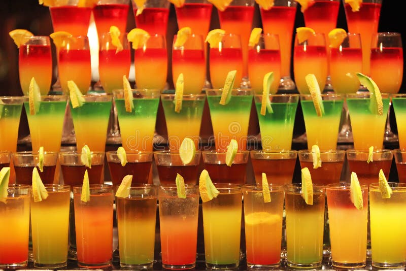 Multi-colored Cocktails at the Bar Stock Photo - Image of blue, glass ...