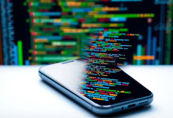 Multi Colored Code Mosaic with Abstract Data Visualization Smart Stock ...