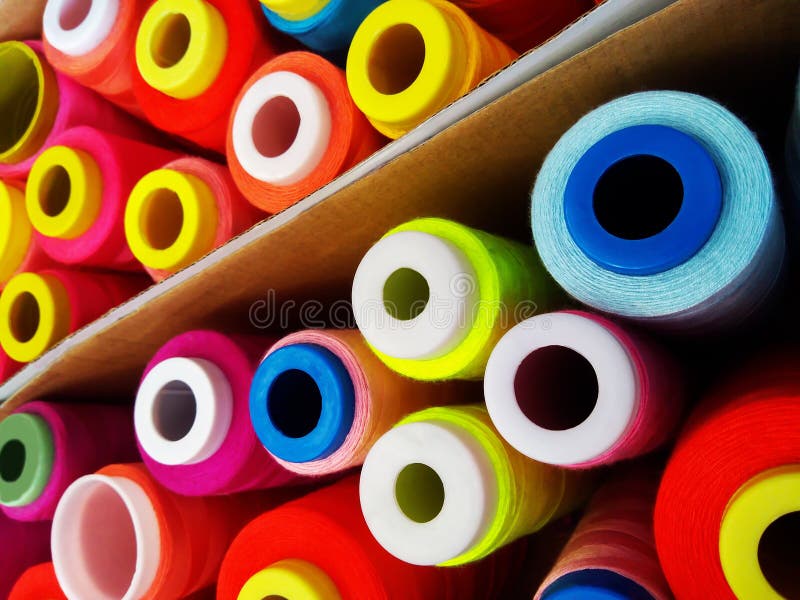 Multi-colored Coil Threads, Sewing Threads Stock Photo - Image of ...