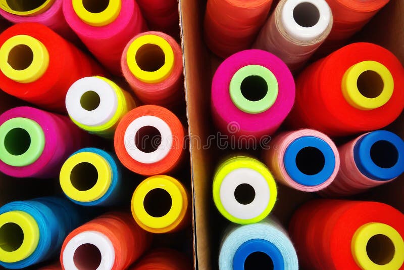 Multi-colored Coil Threads, Sewing Threads Stock Image - Image of ...