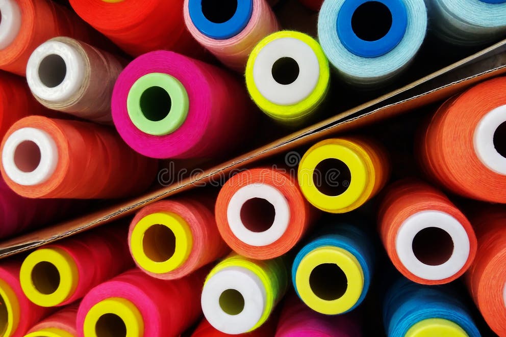 Multi-colored Coil Threads, Sewing Threads Stock Image - Image of craft ...