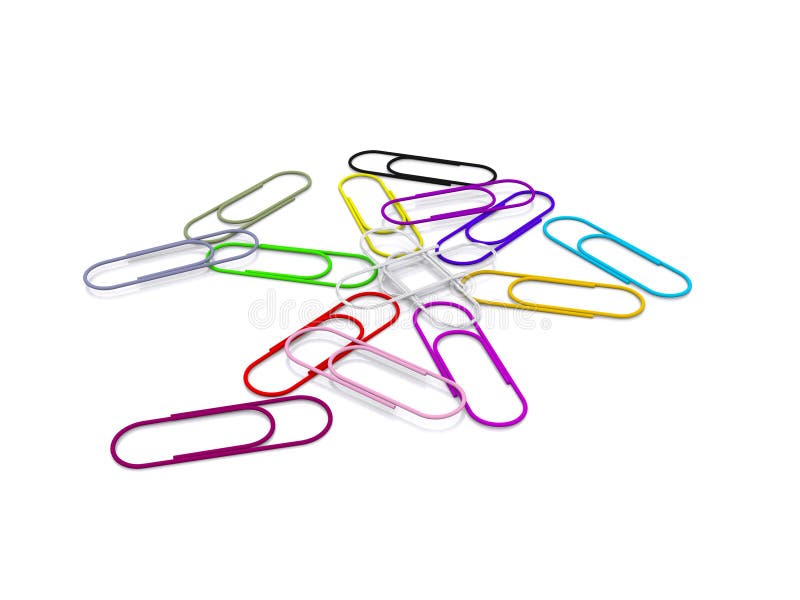 Multi Colored Coloured Paper Clips Stock Illustration - Illustration of ...
