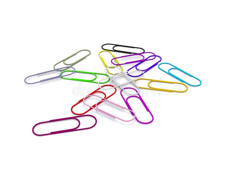 Multi Colored Coloured Paper Clips Stock Illustration - Illustration of ...