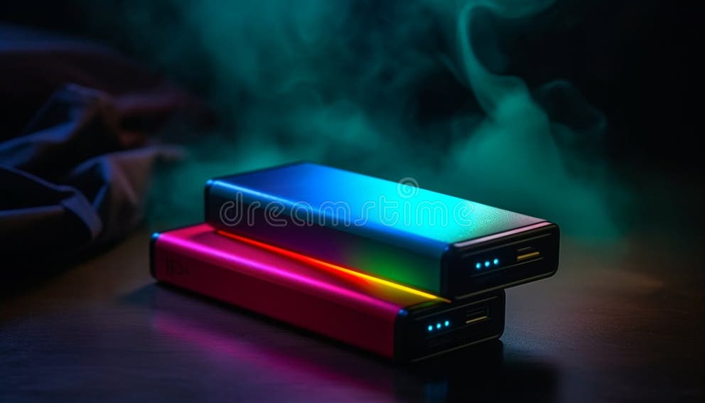 Multi Colored Computer Monitor Illuminates Modern Technology Generated ...