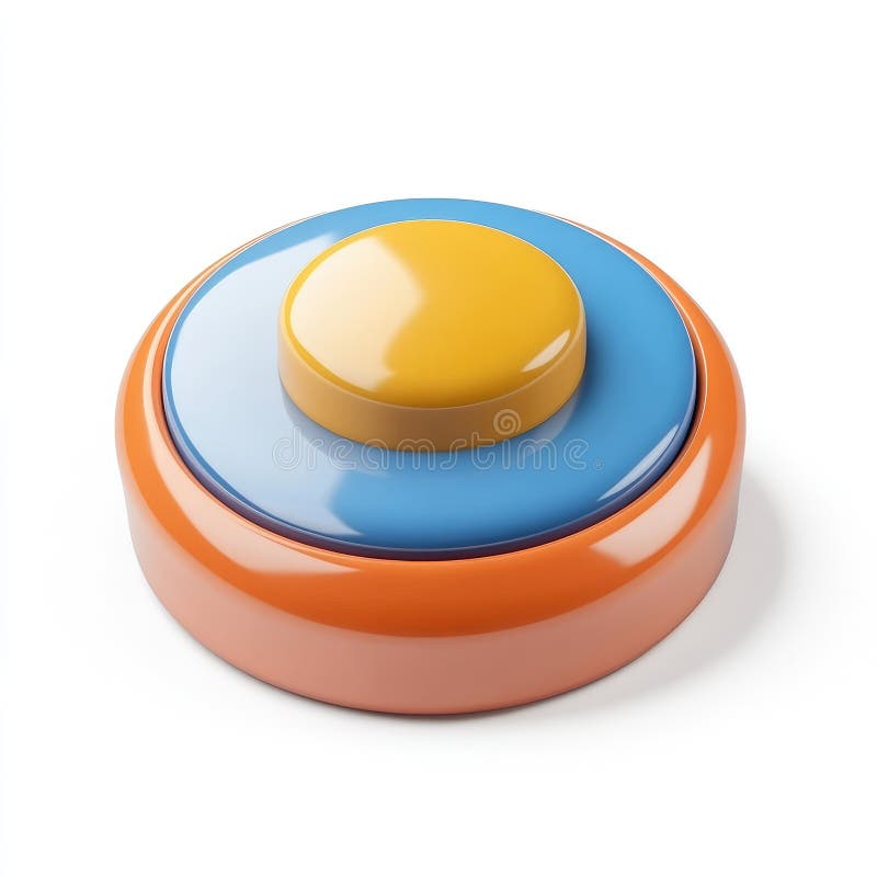 Abstract Colorful 3D Button Design: Circular Stacked Platforms Stock ...