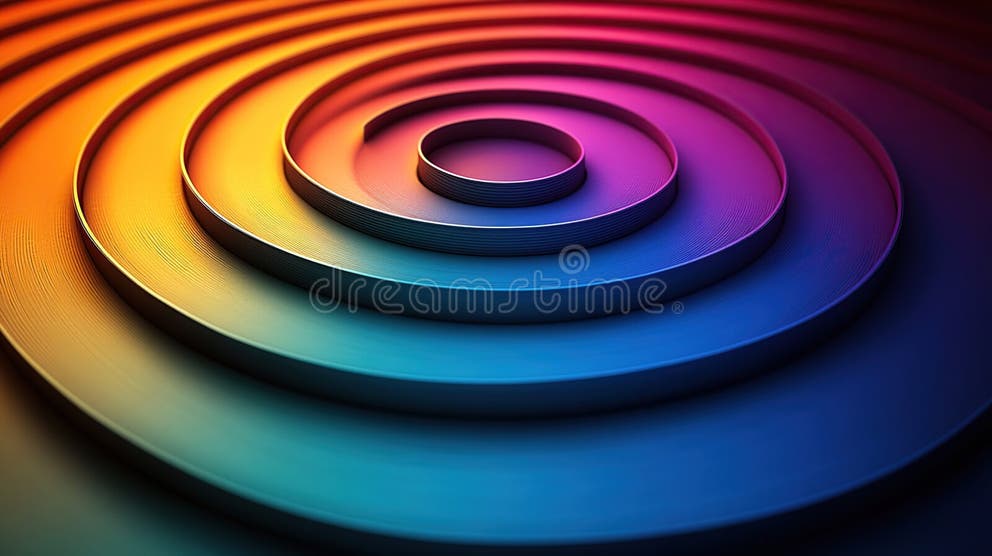 Multi-colored Concentric Spiral Layers Create a Vibrant, Geometric ...