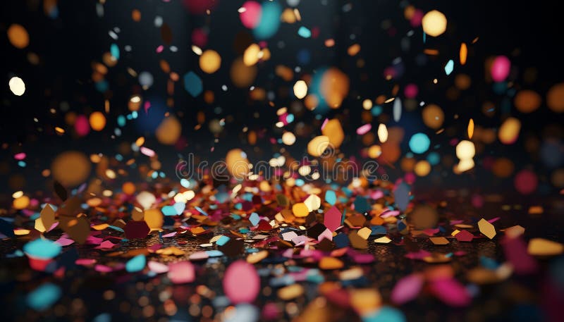 Multi Colored Confetti Falling, Celebrating a Vibrant Party Generated ...