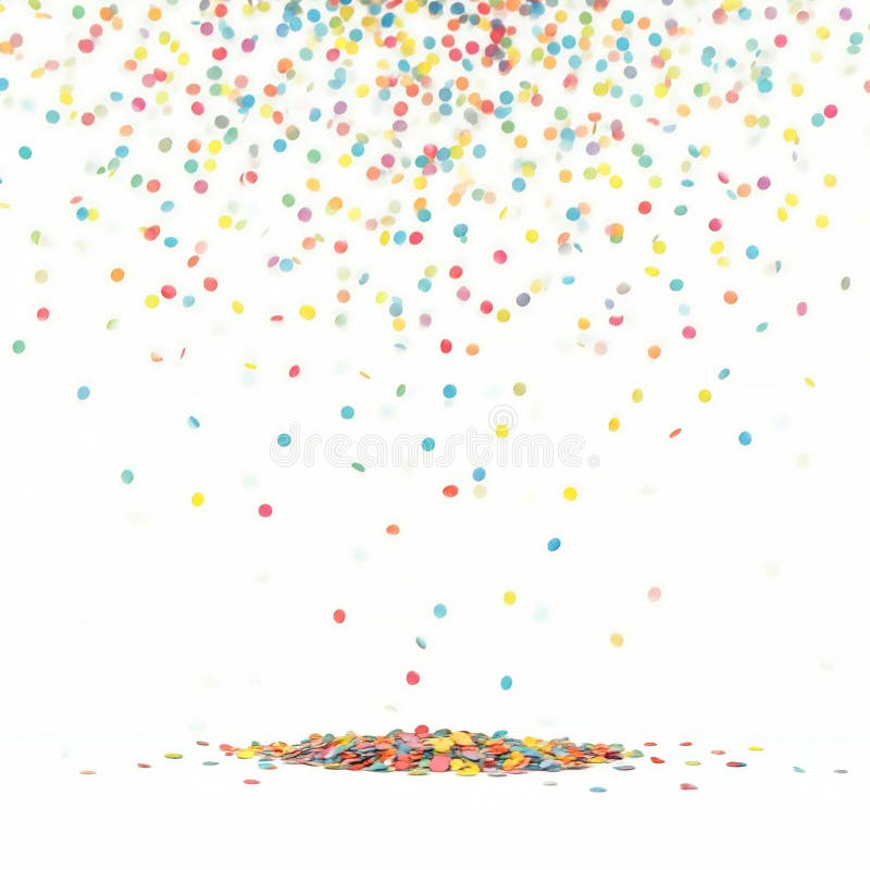 Multi-colored Confetti Rain on White Background Stock Illustration ...
