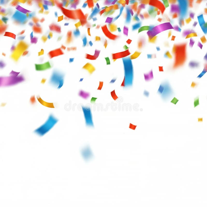 Multi-colored Confetti Rain on White Background Stock Illustration ...