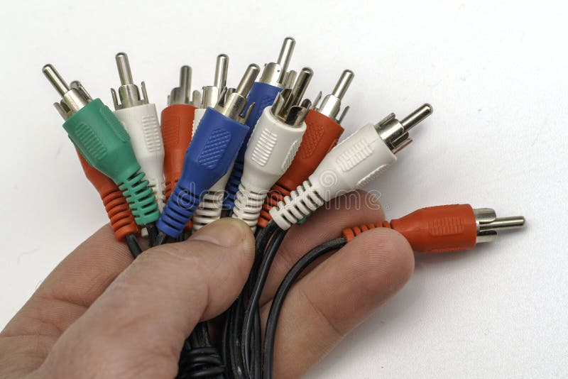 Multi-colored Connectors of Electrical Wires in a Person`s Hand Stock ...