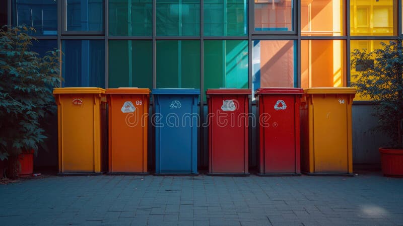 Multi-colored Container for Separate Waste Collection, Recycling Bin in ...