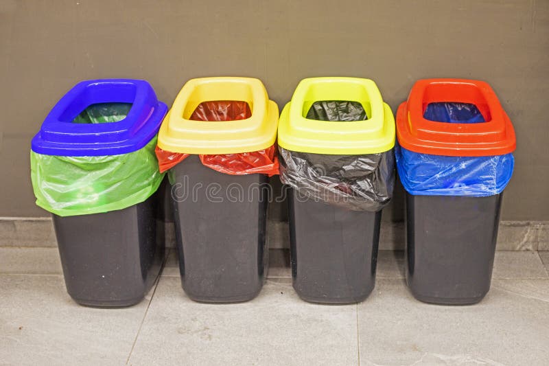 Multi-colored Containers for Sorting Waste. Stock Image - Image of ...