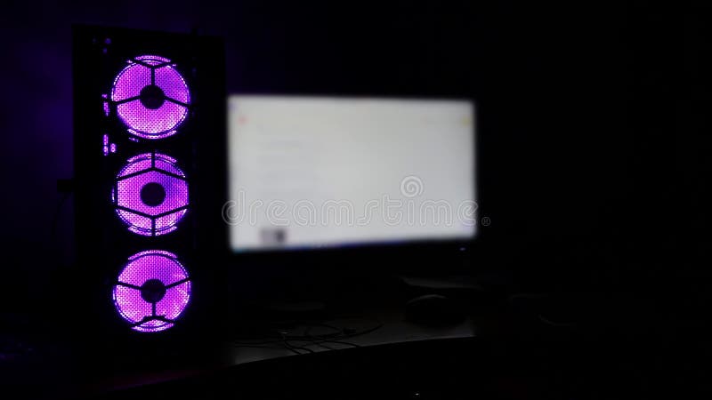 Multi-colored Cooling Cooler in a Computer System Unit Against the ...