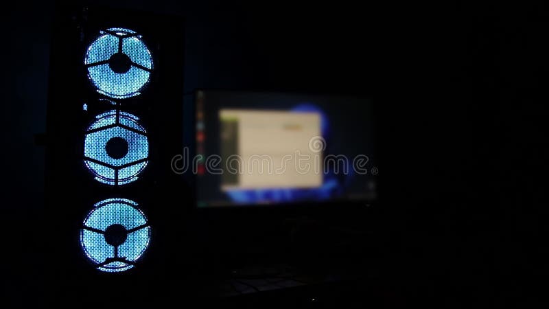 Multi-colored Cooling Cooler in a Computer System Unit Against the ...