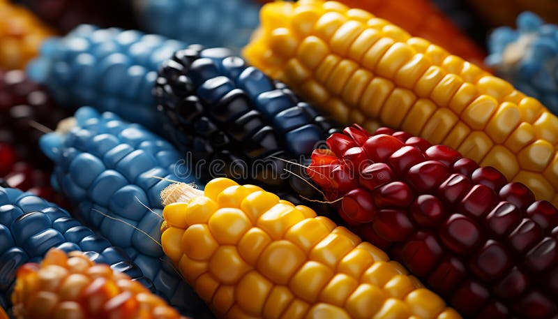 Multi Colored Corn on the Cob, a Healthy Autumn Decoration Generated by ...
