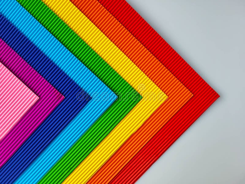 Multi-colored Corrugated Paper for Classes with Children. Stock Image ...