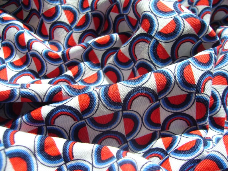 Multi-colored Cotton Fabric with Geometric Patterns. Fabric Texture ...