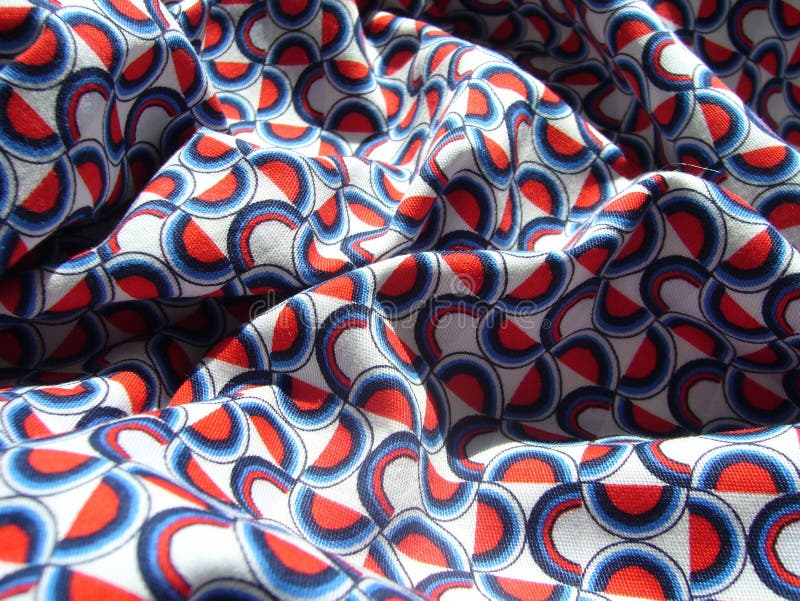 Multi-colored Cotton Fabric with Geometric Patterns. Fabric Texture ...