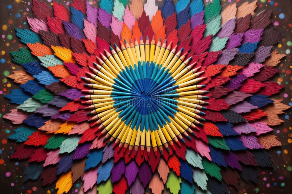Multi-colored Crayons Arranged Together on a Canvas Stock Photo - Image ...